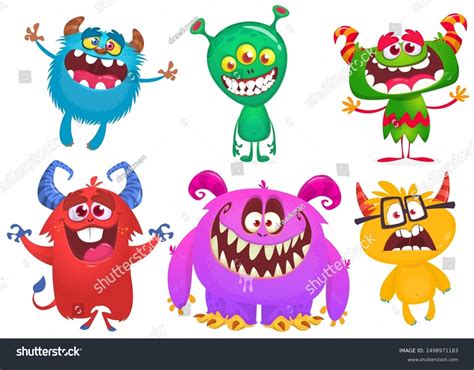 귀여운 만화 괴물 만화 괴물의 벡터 스톡 벡터로열티 프리 2498971183 Shutterstock