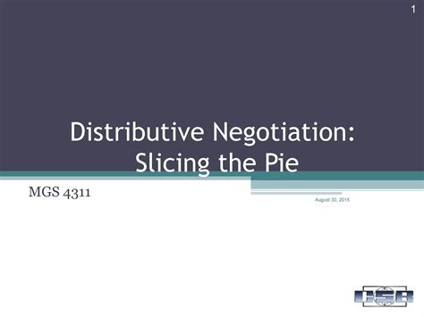 03 Distributive Negotiation Slicing The Pie Ppt