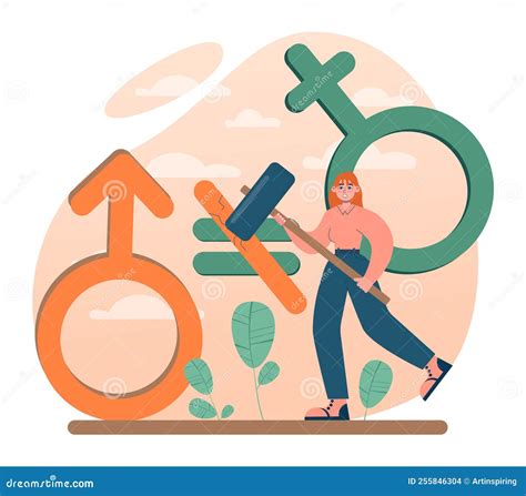Gender Inequality Concept Women Social Imparity Problem Stock Vector Illustration Of