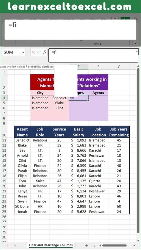 Excel Pro Trick Filter And Rearrange Non Adjacent Columns With Filter