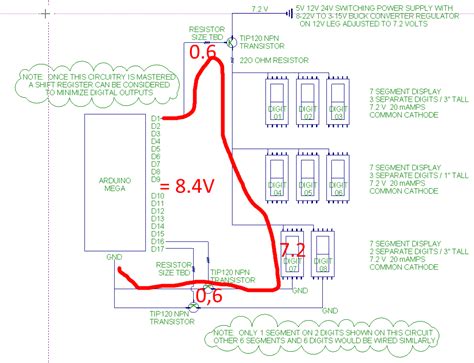 Wiring Schematic For 8 Digit Seven Segment 7 2 Volt Display General Discussion Arduino Forum