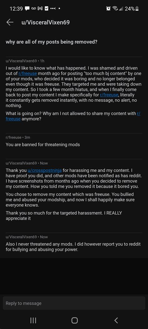 One Of The R Freeuse Mods Has Been Harassing And Bullying Me For Months By Removing My Content