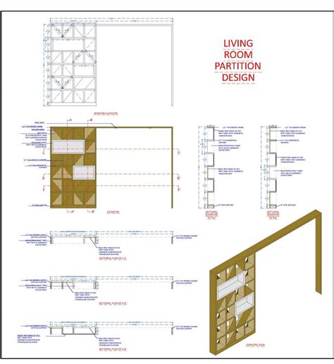 decorative wooden partition design dwg detail partition design