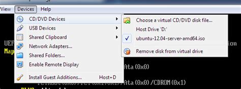 how to install ubuntu server 12 04 in a virtualbox vm with uefi boot