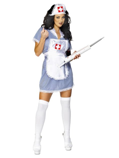 Costume Da Infermiera Sexy Bianca E Blu Per Donna Costumi Adultie