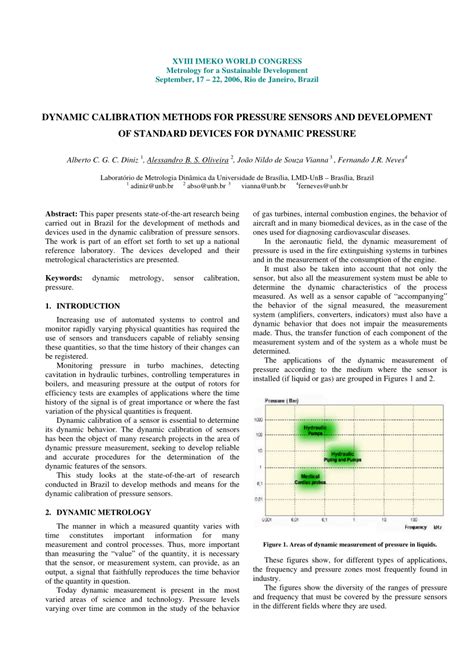pdf dynamic calibration methods for pressure sensors and development