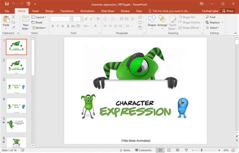 Animated Character Expressions Powerpoint Template