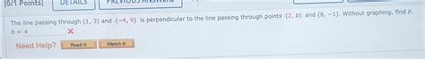 solved [0 1 ﻿points]the line passing through 1 3 ﻿and