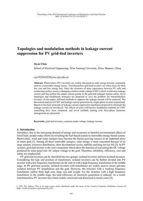 Pdf Topologies And Modulation Methods In Leakage Current Suppression For Pv Grid Tied Inverters