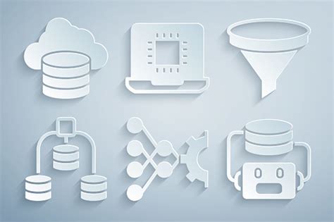 Set Neural Network Funnel Filter Server Data Artificial Intelligence Robot Processor Cpu And