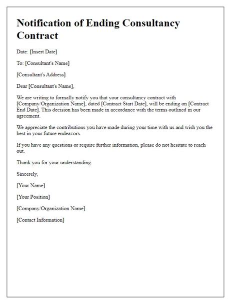 Letter Template For Termination Of Consultancy Agreement Free Samples