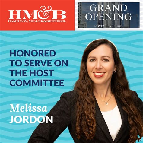 Melissa Victoria Jordon Serves On The Host Committee For The Grand Opening Of The New Miami Dade