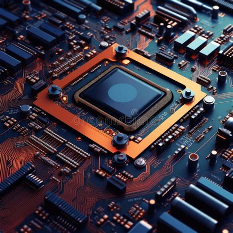 Cpu On The Motherboard Stock Illustration Illustration Of Component 286045058