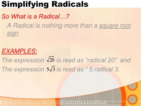 Ppt Simplifying Radicals Powerpoint Presentation Free Download Id1893761 Ppt Simplifying Radicals Powerpoint Presentation Free Download Id1893761