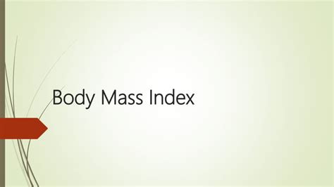 Body Mass Index Ppt