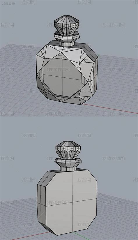 香水瓶子化妆品玻璃瓶犀牛模型 花瓣网