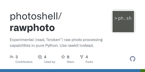 GitHub Photoshell Rawphoto Experimental Read Broken Raw Photo Processing Capabilities In