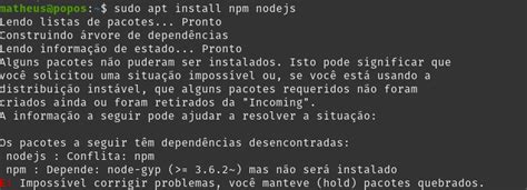 erro de instalar o npm e nodejs via ppa avançado terminal diolinux plus