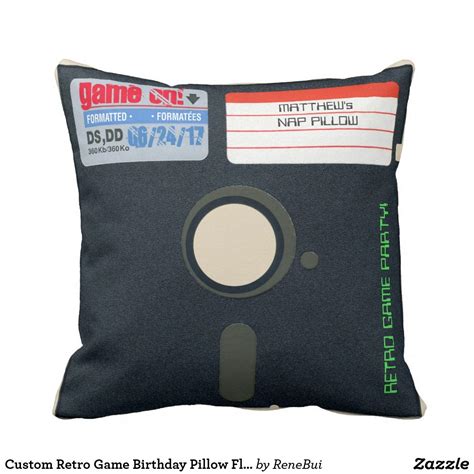 Custom Retro Game Birthday Pillow Floppy Disk 5 25 Zazzle Retro