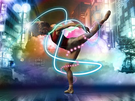 Hd Wallpaper Sexy Dj Girl Console Dance Floor Colorful Lights