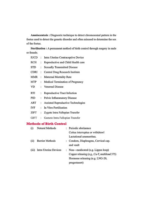 SOLUTION Class Th Biology Ncert Notes C C C Reproductive Health Principles Of Inheritance