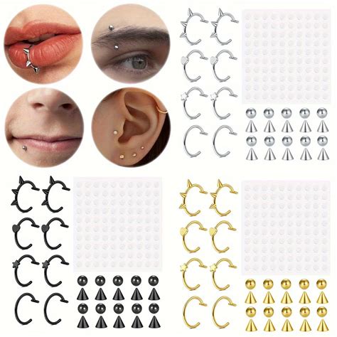 Fake Piercing Set Stainless Steel Lip Eyebrow And From Fan03 1187