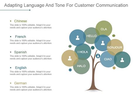 adapting language and tone for customer communication sample of ppt presentation powerpoint