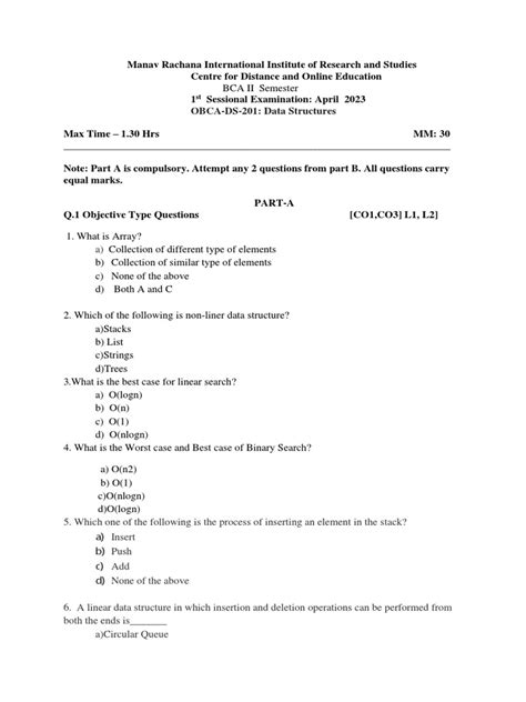 Bca Sem Ii Data Structures Pdf Queue Abstract Data Type Information Technology Management