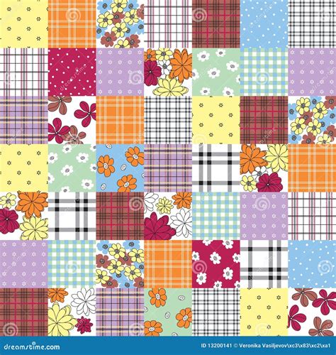 Patchwork Seamless Pattern Stock Vector Illustration Of Ornament