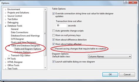 No Se Puede Modificar La Tabla En Sql Server