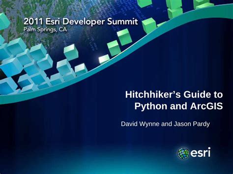 Pdf Hitchhikers Guide To Python And Arcgisgisteacresources