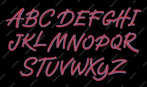 Premium Vector Gradient Typography Alphabet Template Paint Brush