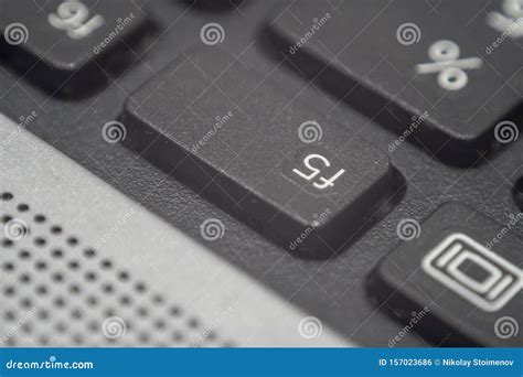Close Up Of The F Key On A Keyboard Stock Photo Image Of Qwerty Keyboard