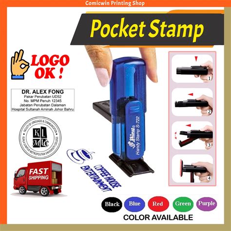 【instant】rubber Stamp Cop Customize Pocket Stamp Shiny Stamp Cop Nama