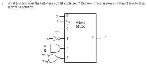 Solved 1 What Function Does The Following Circuit