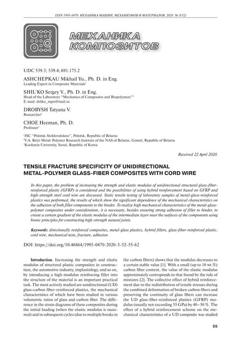 Pdf Tensile Fracture Specificity Of Unidirectional Metal Polymer