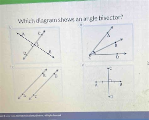 Which Diagram Shows An Angle Bisector B A D Right E 2003 2000 International Academ [math]