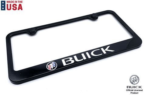 Black Plastic License Plate Frame W Color Buick Script Logo Goodspeed Usa