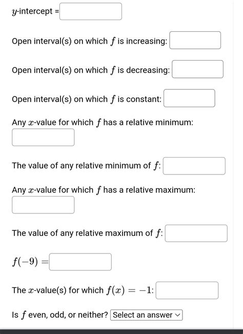 Solved Domain Range X Intercept S Y Intercept Open Chegg Com