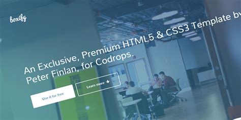 boxify one page html5 css3 template designhooks