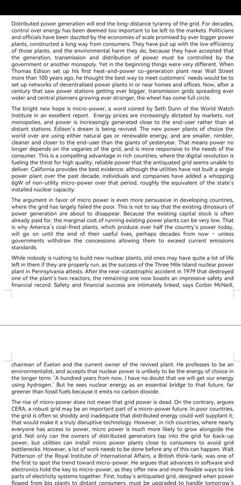 Solved Distributed Power Generation Will End The