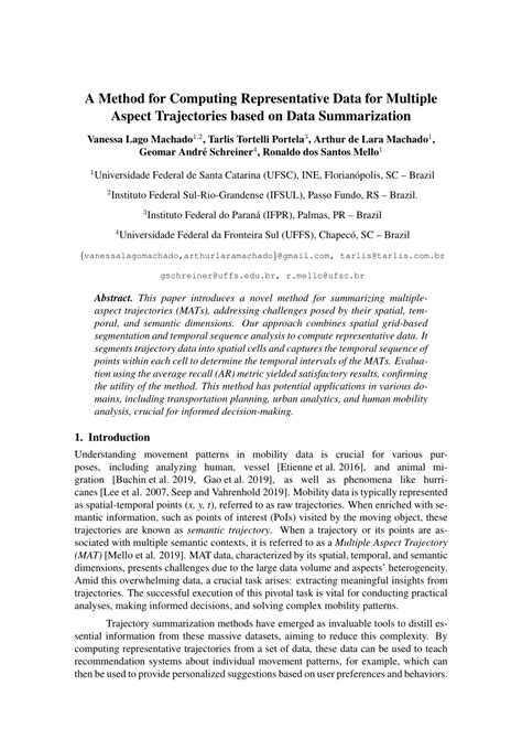 Pdf A Method For Computing Representative Data For Multiple Aspect