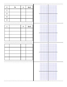 Graphing Linear Equations Booklet Using Function Tables TPT