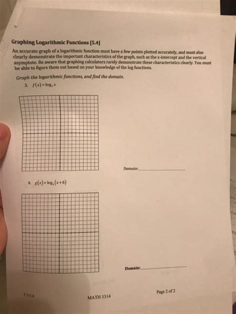 Solved Graphing Logarithmic Functions 54 An Accurate