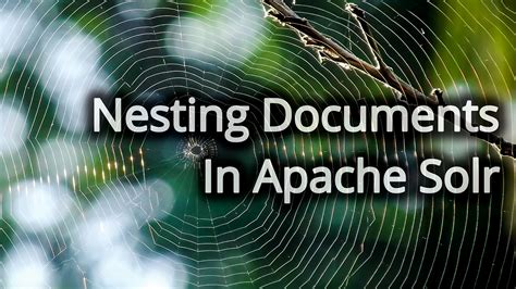nesting documents in apache solr solr indexes nested documents in