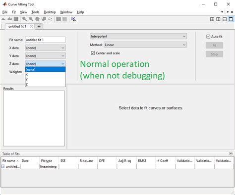 Matlab How Can We Use The Curve Fitting Tool During Debugging