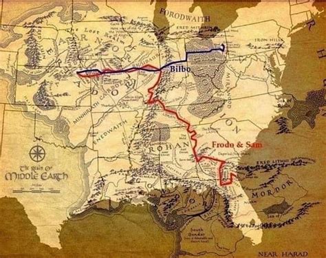 O Hobbit And O Senhor Dos Anéis On Instagram “caminho Percorrido Por Bilbo E O Caminha De Frodo E