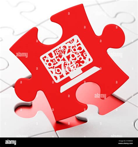 Education Concept Computer Pc On Puzzle Background Stock Photo Alamy