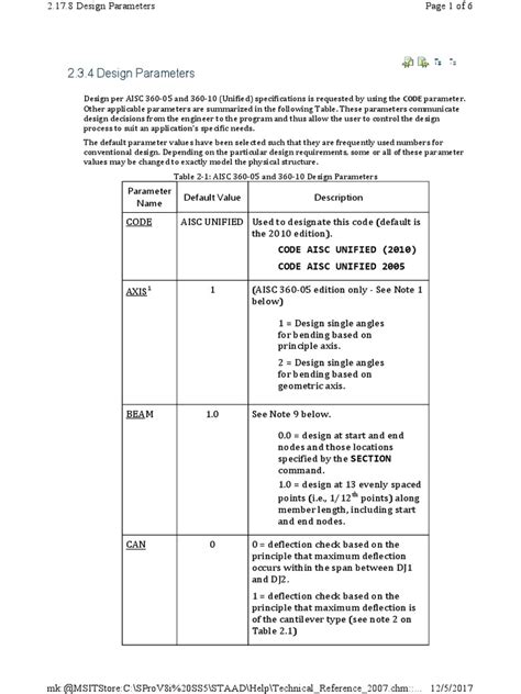 2 3 4 Design Parameters Design Per Aisc 360 05 And 360 10 Unified Pdf