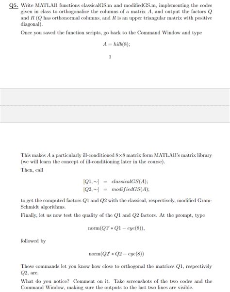 Q5 Write Matlab Functions Classicalgsm And